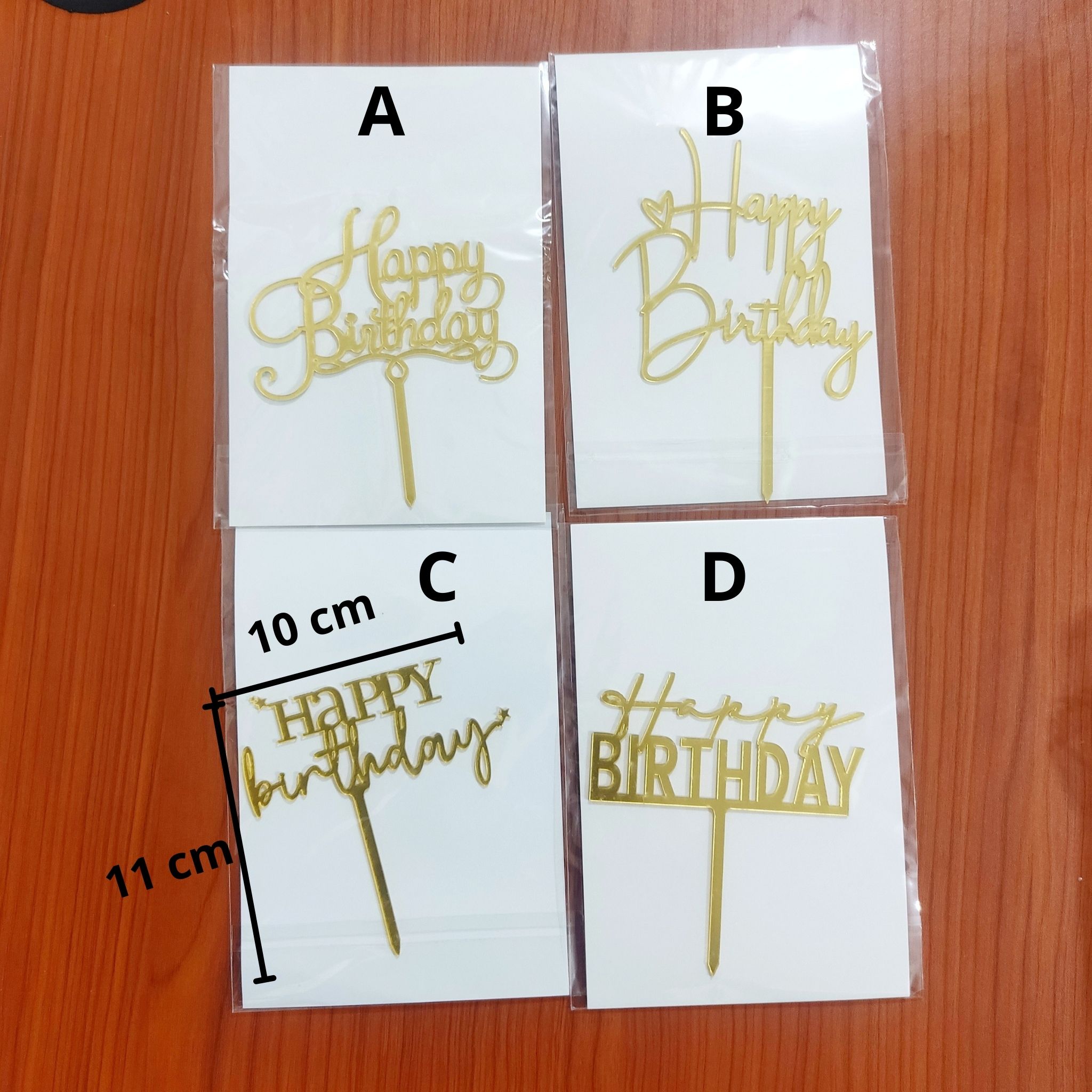 Small Cake Topper - Happy Birthday - Sonkas Baking Materials