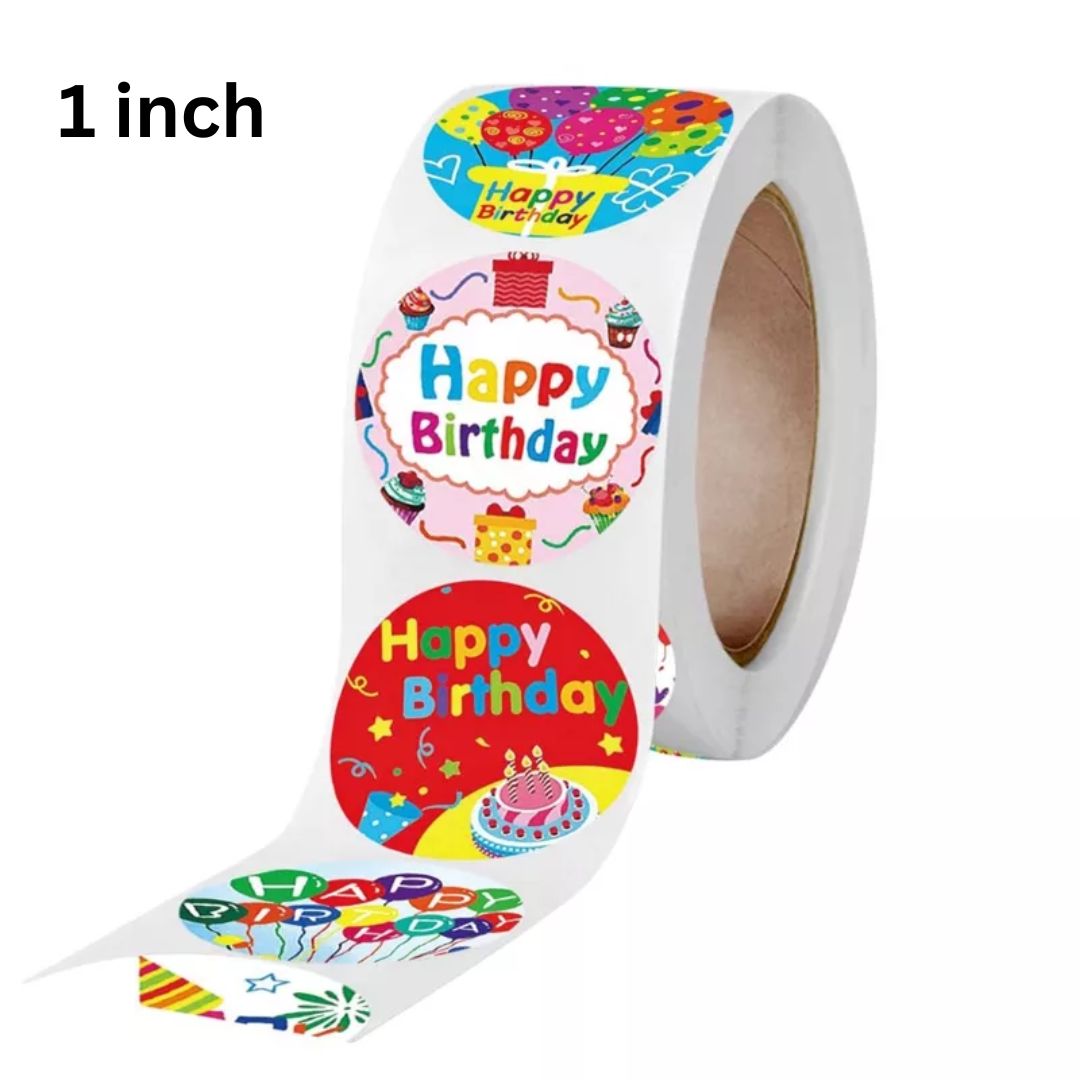 Sticker Roll - Happy Birthday - Sonkas Baking Materials