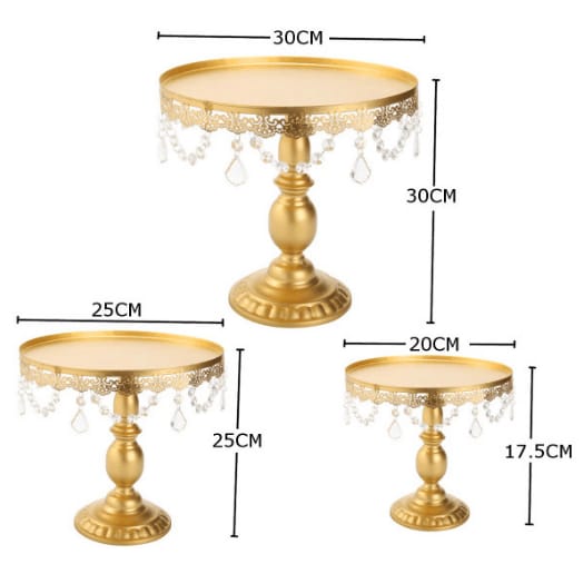 Gold Metal Cake Stand (Chandelier Design) - 8 inches - Sonkas Baking ...